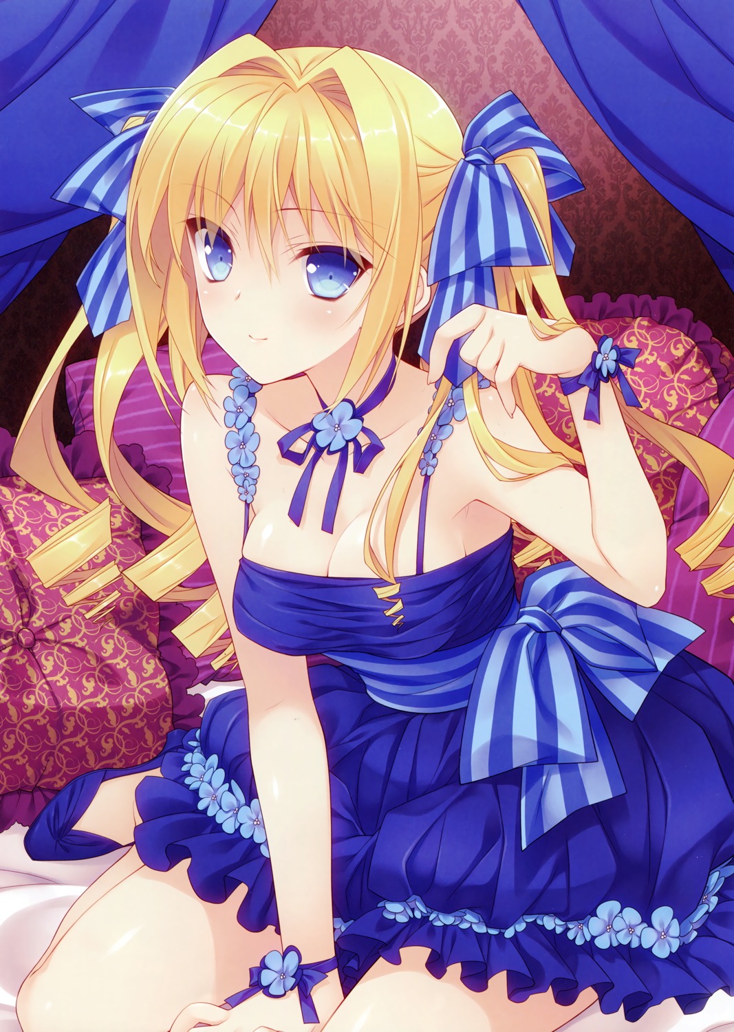 navel suzuhira hiro tsuki ni yorisou otome no sahou ursule fleur jeanmarie cleavage dress heels ...